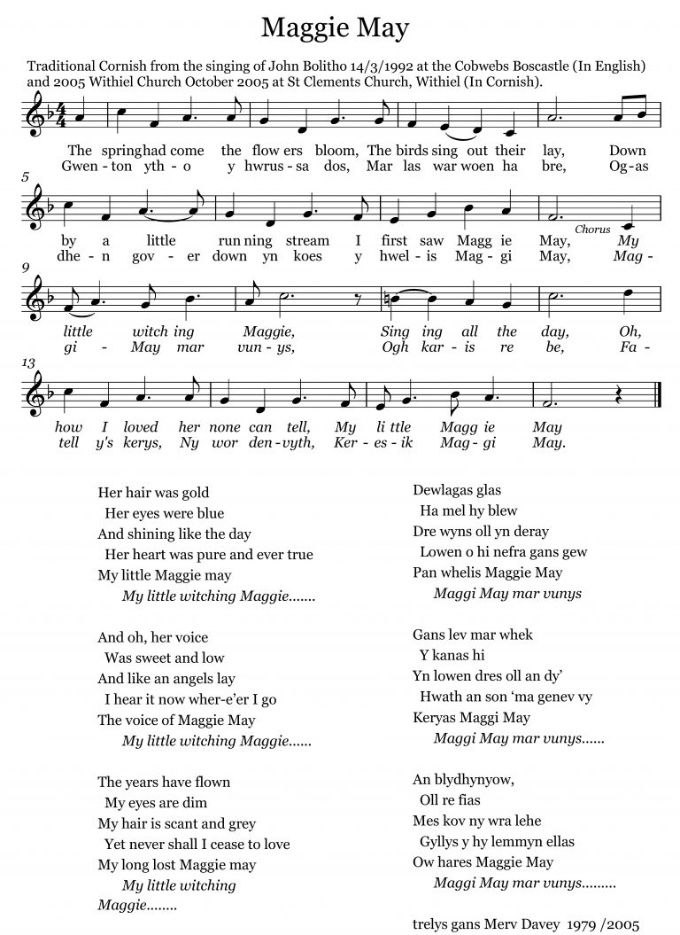 Maggie May - Cornish National Music Archive