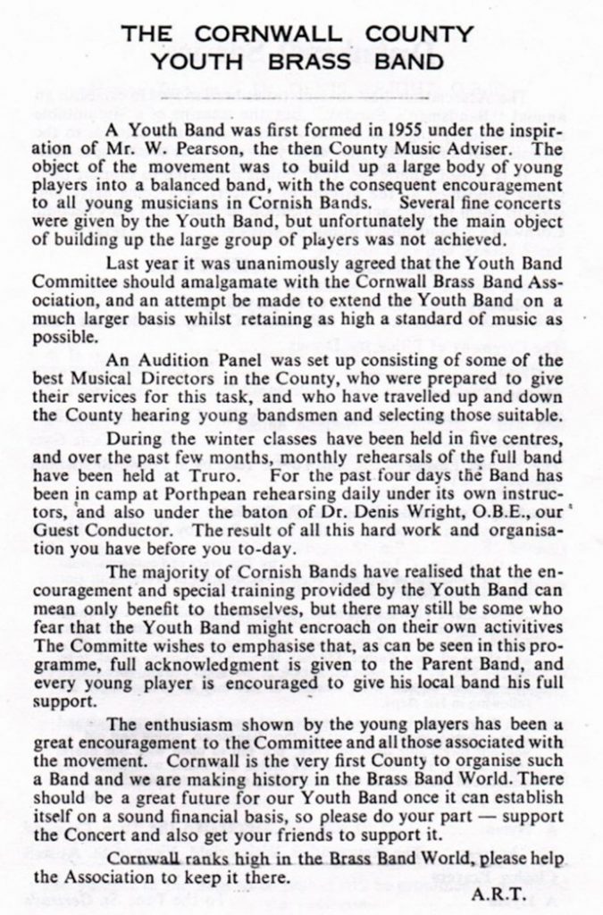 Cornwall Youth Brass Band - Part 1 from 1955 to 1980 - Cornish National ...