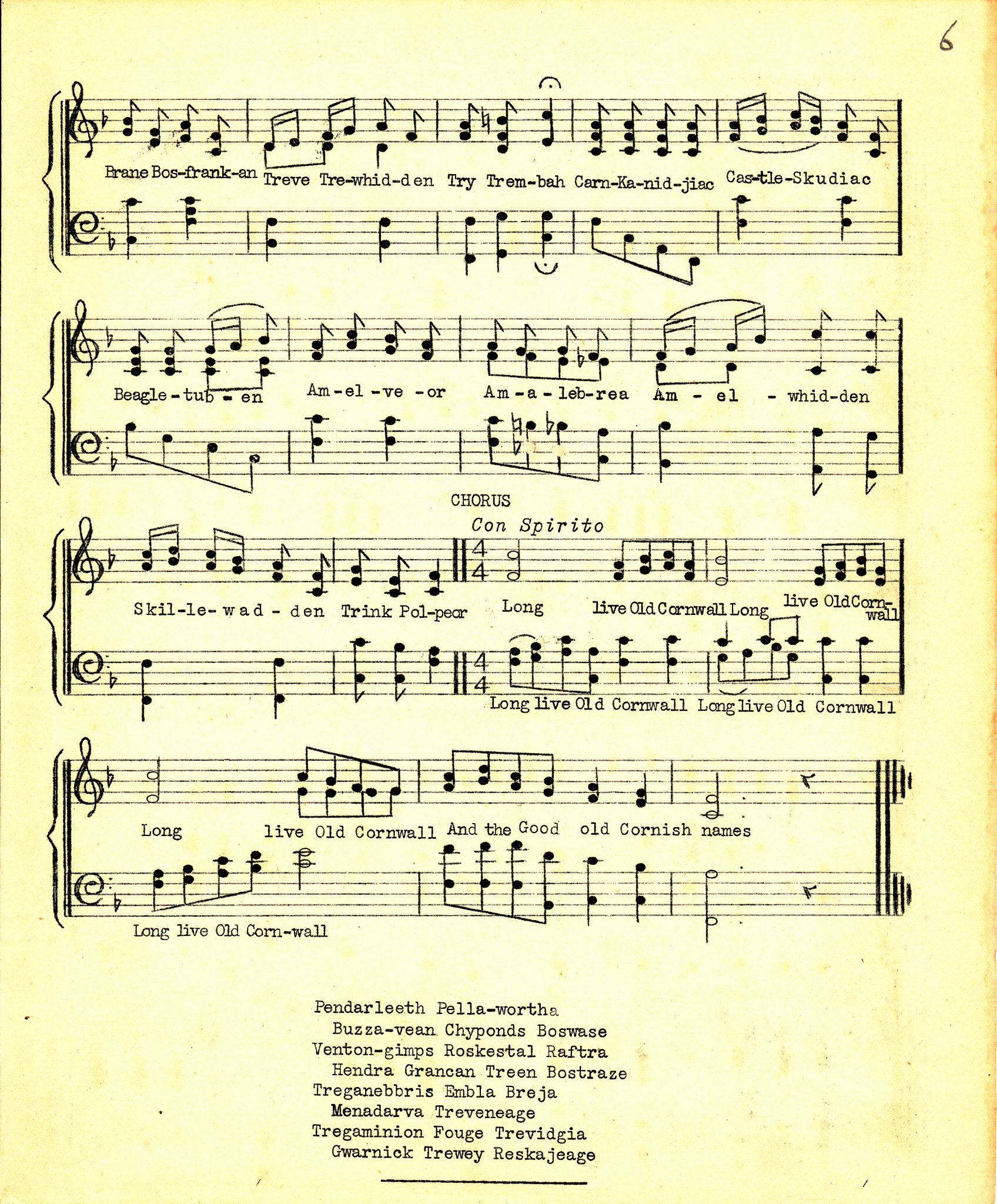 Cornish Place Name Song - Cornish National Music Archive