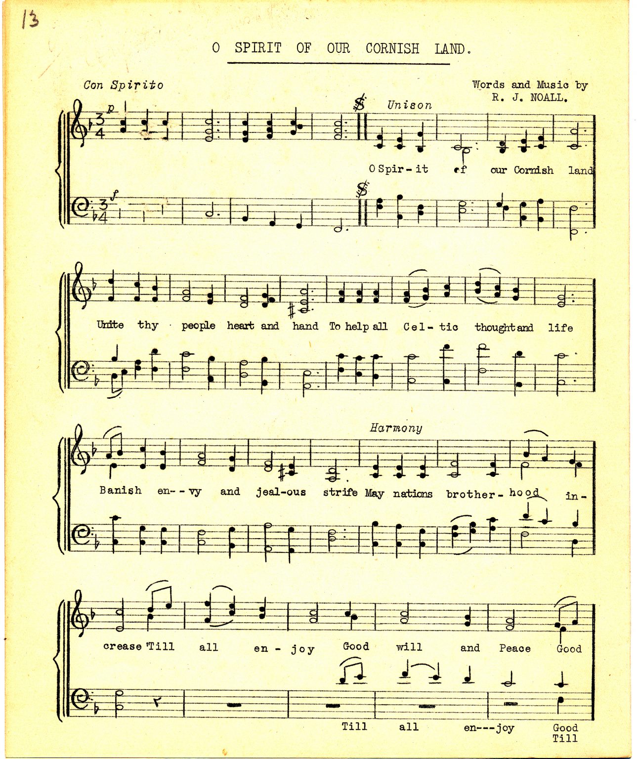 O Spirit of our Cornish Land - Cornish National Music Archive