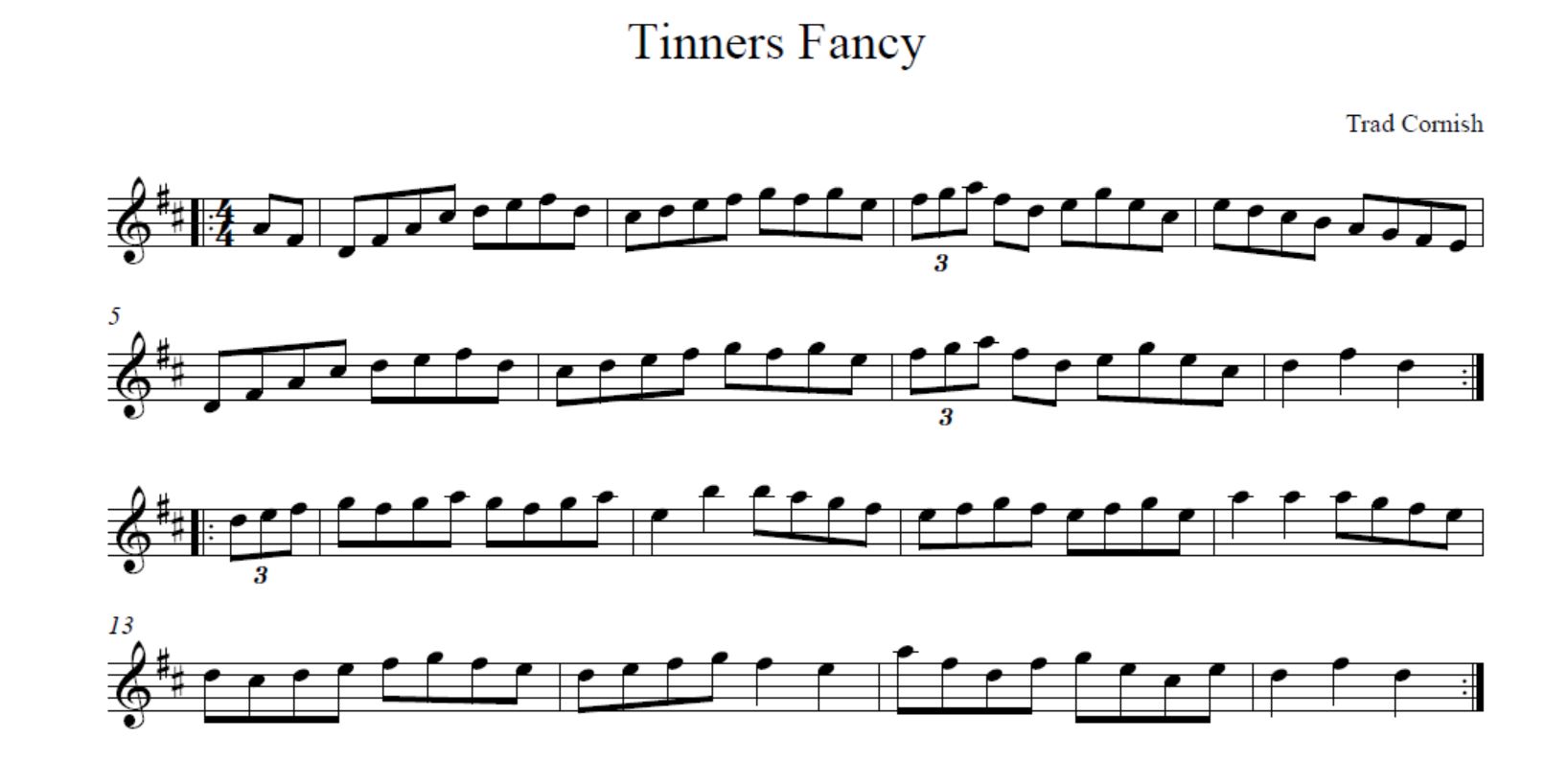 Tinners Fancy - Cornish National Music Archive