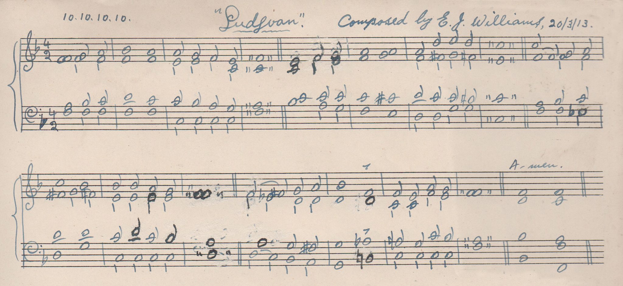 Ludgvan (Hymn Tune) by Edwin J Williams - Cornish National Music Archive