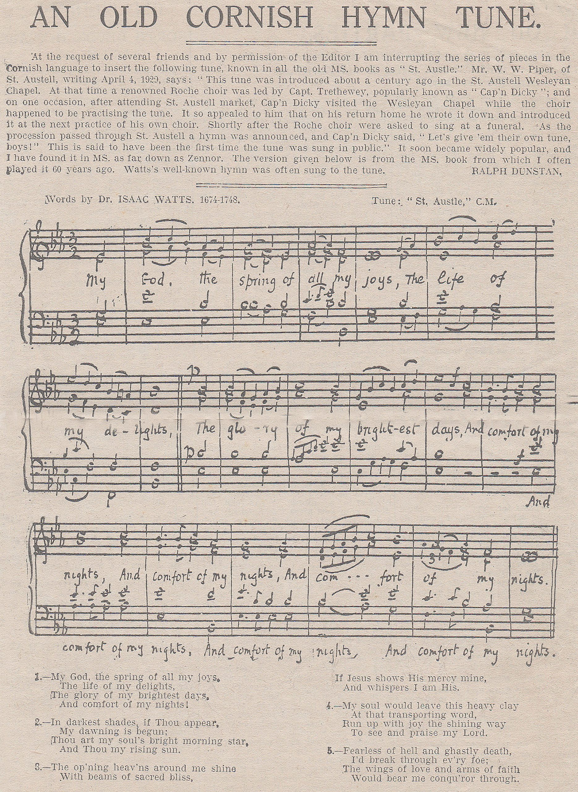 St Austle (Hymn Tune) - Cornish National Music Archive