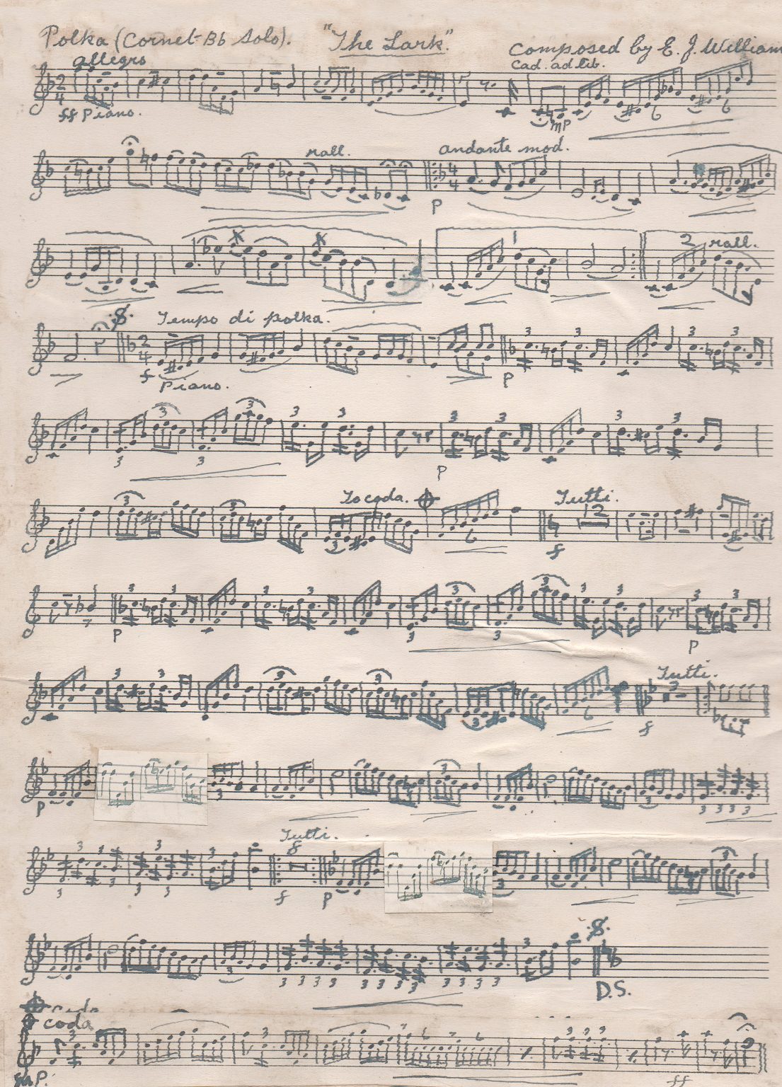 The Lark (Cornet or Euphonium Solo) by Edwin J Williams - Cornish ...